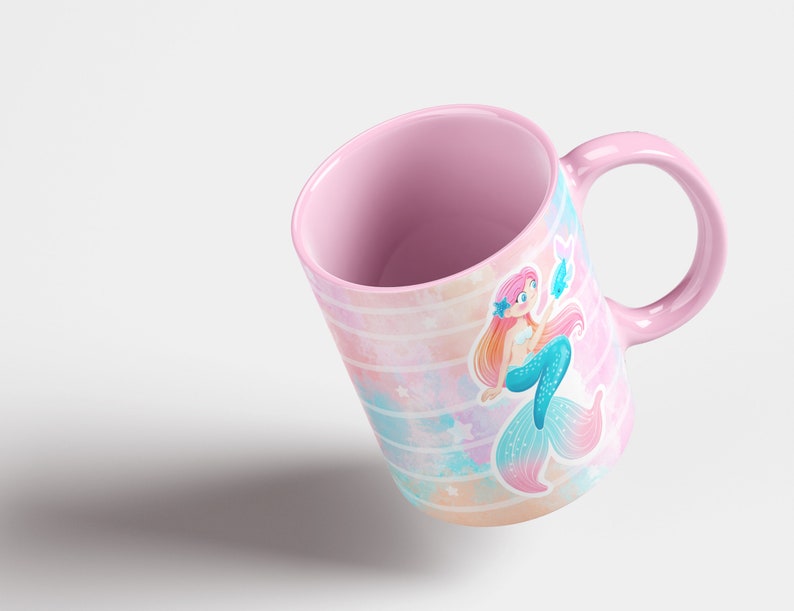 Mermaid Mug Sublimation Design Mug PNG Mug Wrap Download - Etsy