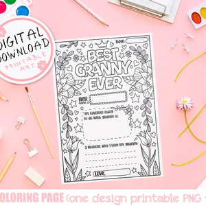 Best GRANNY Printable Coloring Page Printable All About Mom Fill in ...