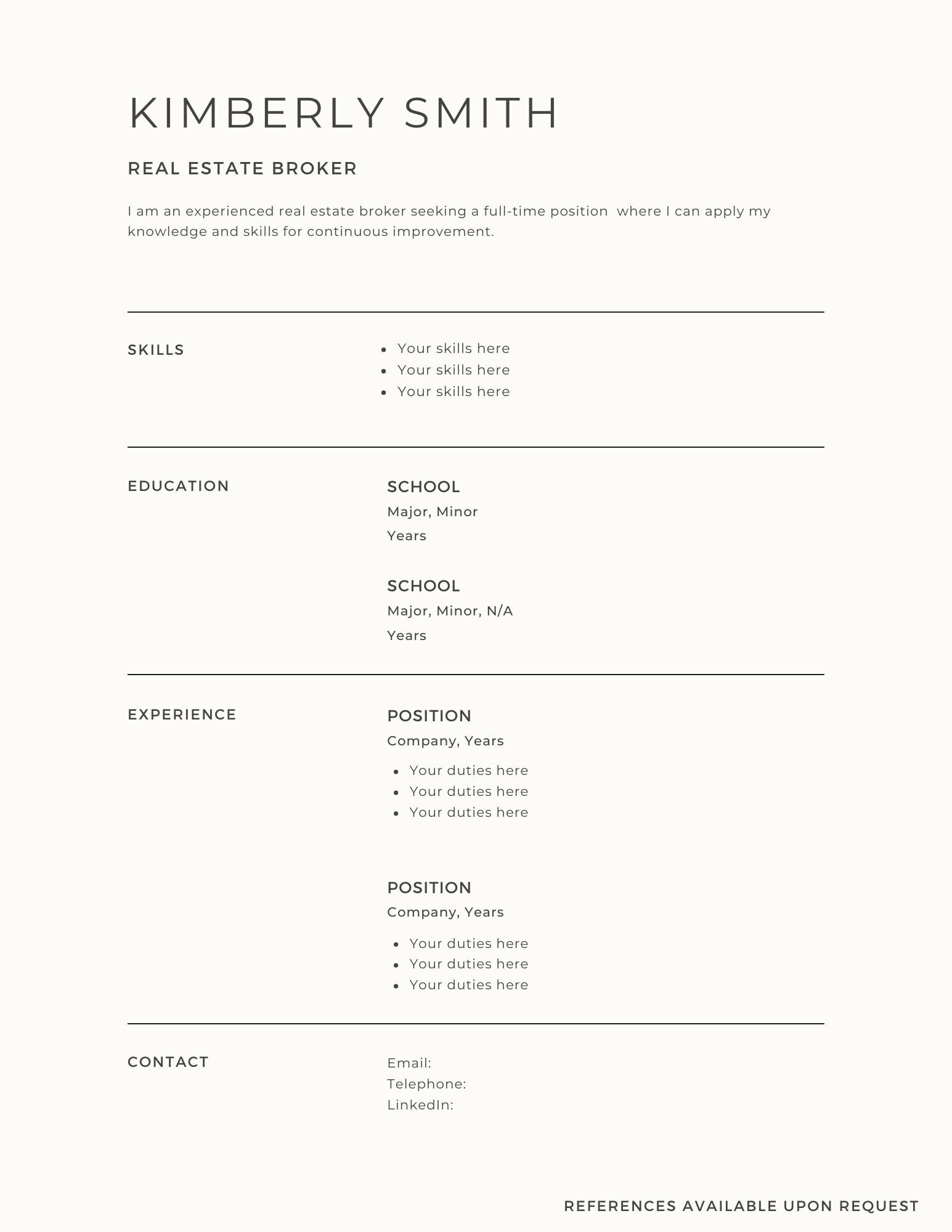 ATS Friendly Resume Template Word, Google Docs, ATS Resume, ATS Cv ...