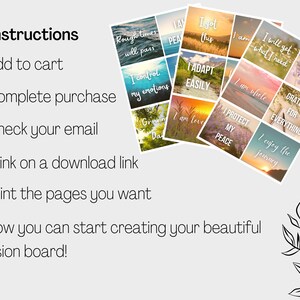 Vision Board Printable Kit, Vision Board Printables, 42 Positive ...