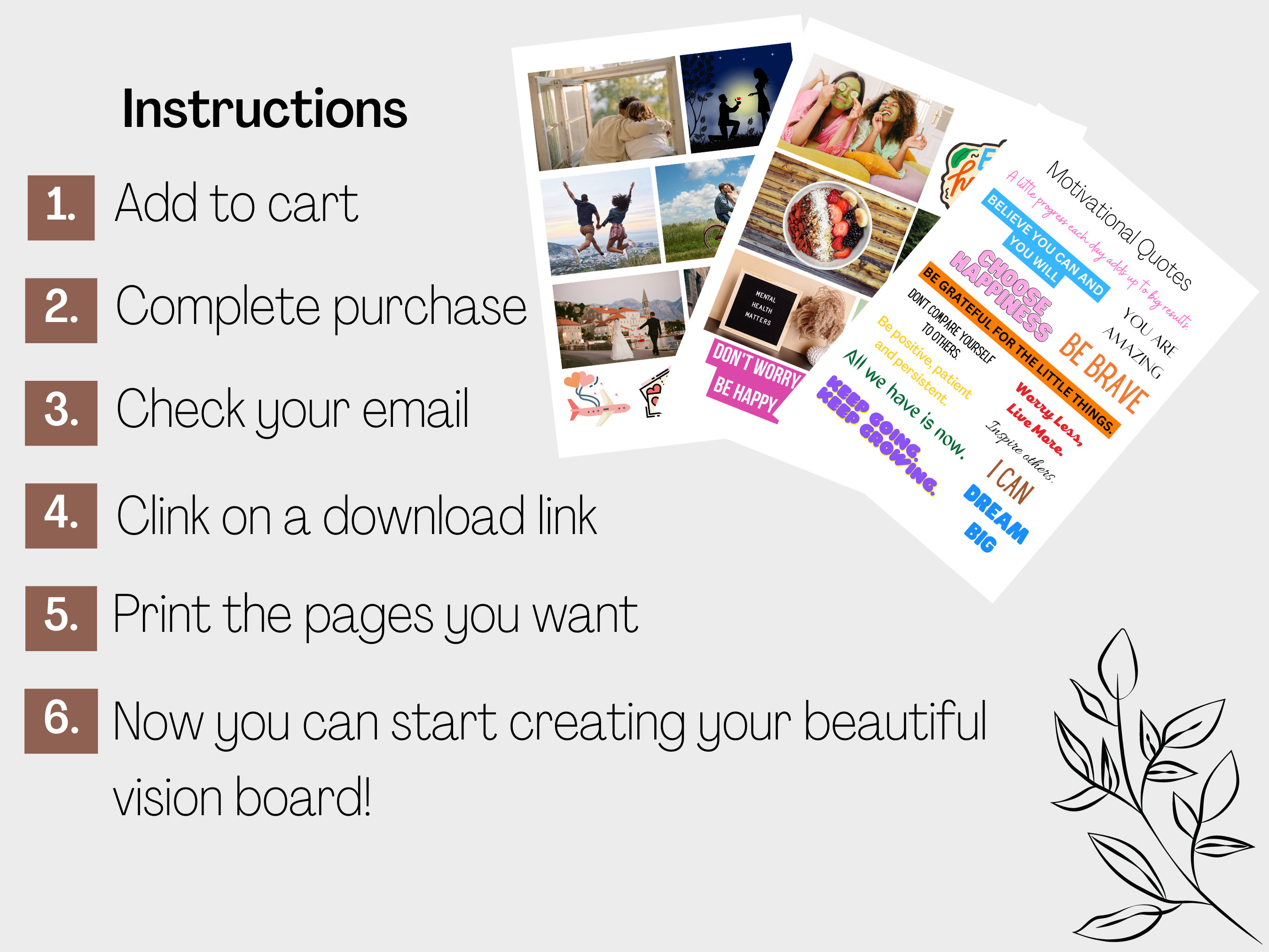 2023 Vision Board Printables, Vision Board Kit, Vision Board Pictures ...