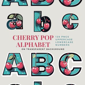 Cherry Pop Alphabet - Digital Download - 128 Pngs - Upper and Lowercase ...