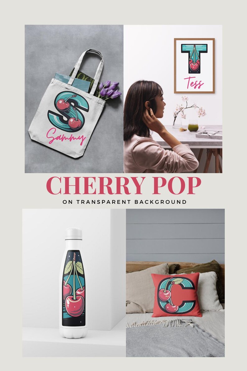 Cherry Pop Alphabet - Digital Download - 128 Pngs - Upper and Lowercase ...