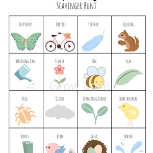 Spring Scavenger Hunt Printable, Instant Digital Download - Etsy