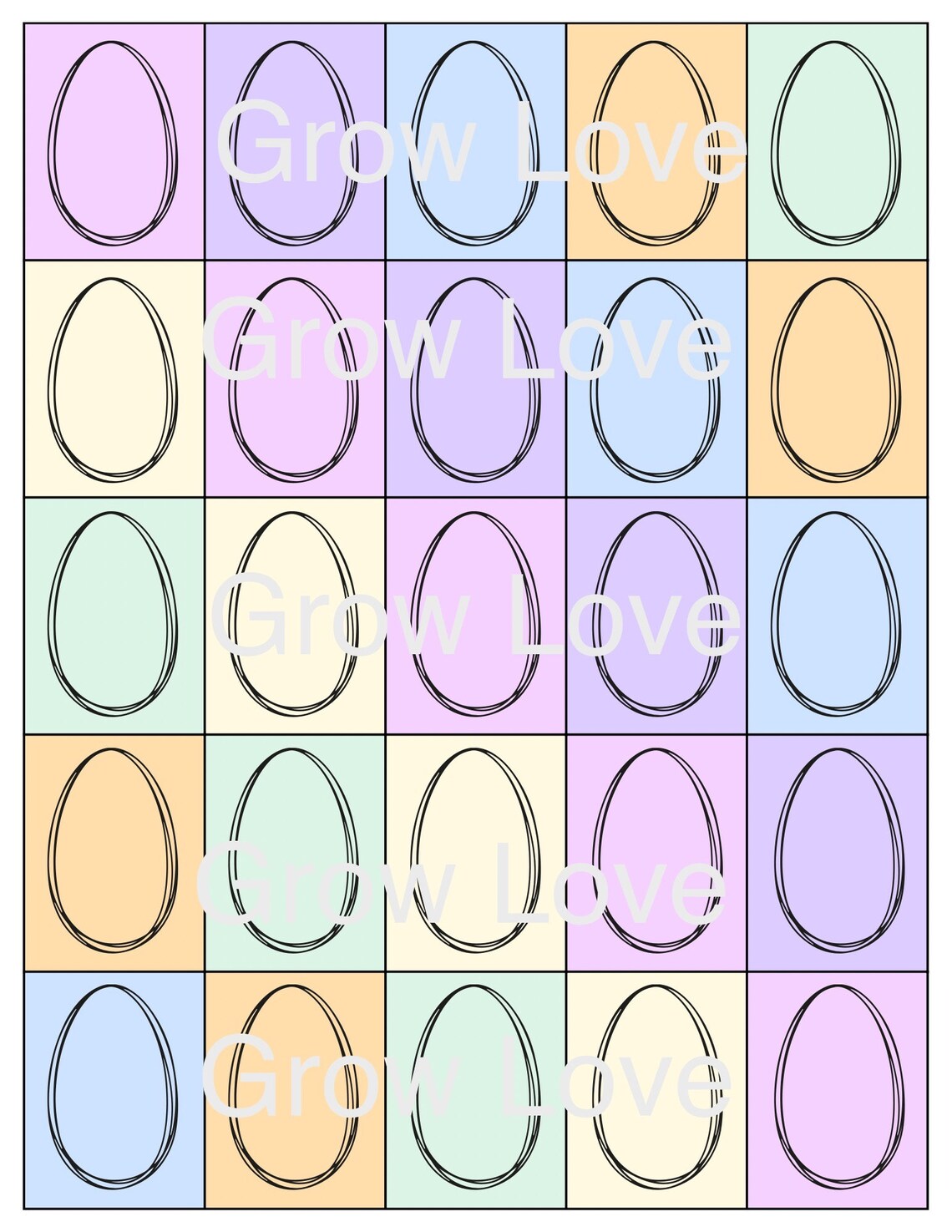 Printable Easter Egg Tokens for Easter Scavenger Hunt, Set of 25 Tokens ...