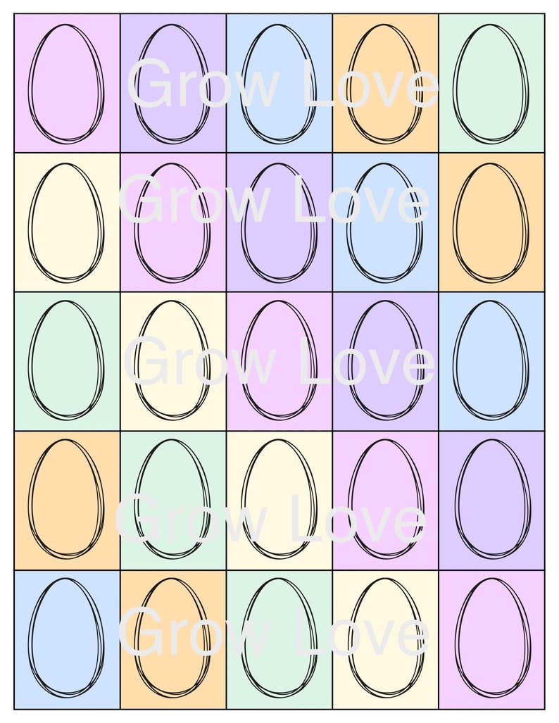 Printable Easter Egg Tokens for Easter Scavenger Hunt, Set of 25 Tokens ...