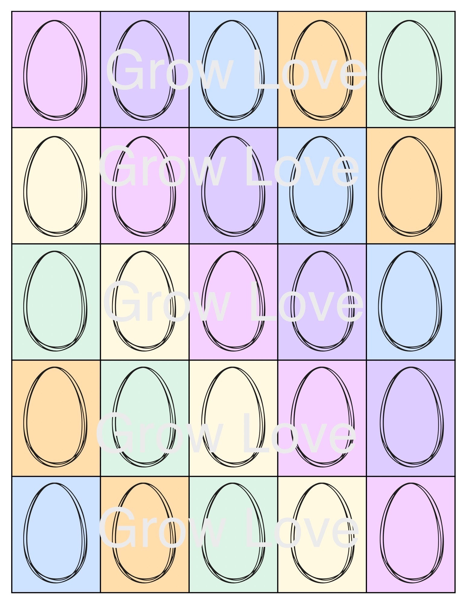 Printable Easter Egg Tokens for Easter Scavenger Hunt, Set of 25 Tokens ...