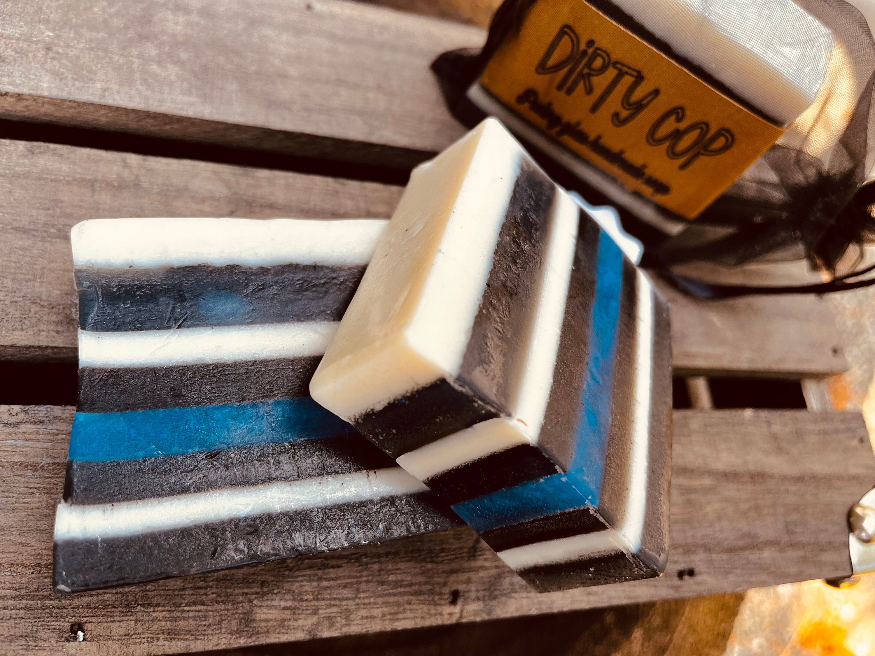 Dirty Cop Mens Bar Soap, Police Officer Themed Soaps, Thin Blue Line Goats Milk Bar Soap, Back ...