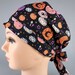 Pixie Scrub Cap for Women, Pink and Gray Floral Surgical Hat With Hair ...