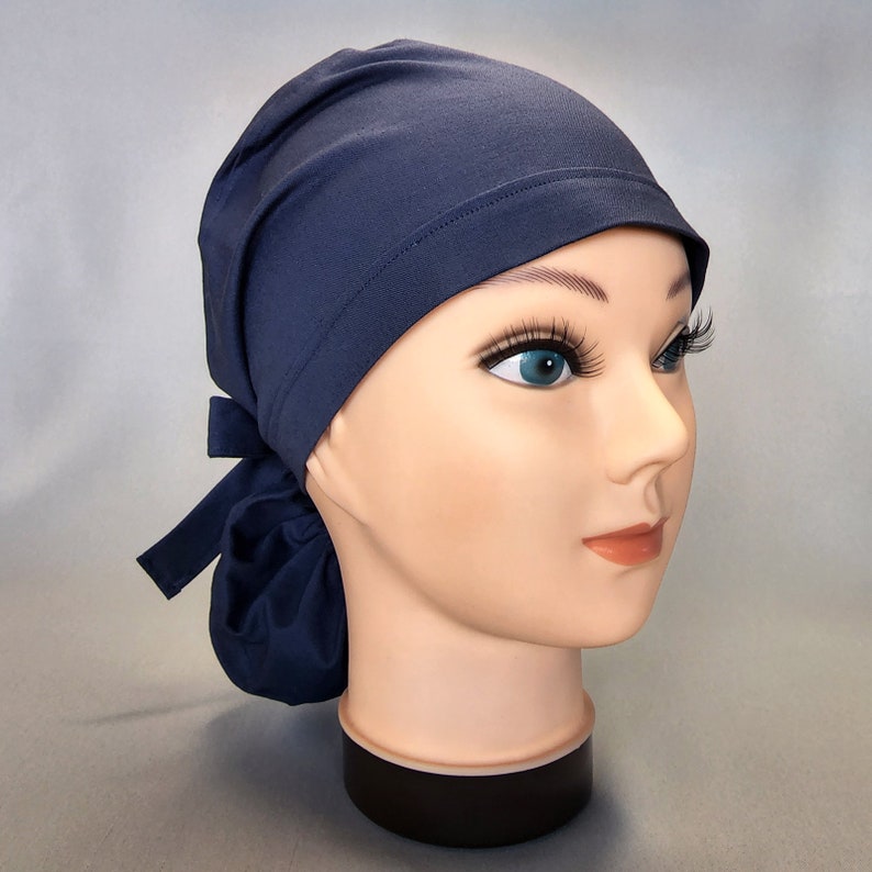 Navy Blue Ponytail Scrub Cap: Kona Cotton Surgical Hat - Etsy