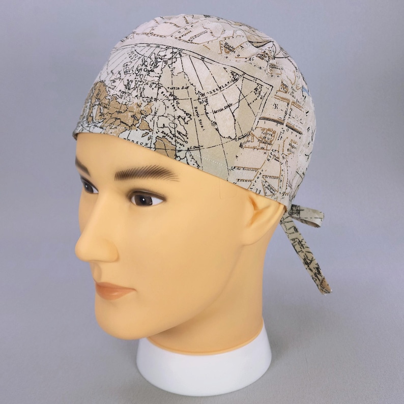 World Map Scrub Cap: Cotton Surgical Hat, Unisex Tie Back - Etsy