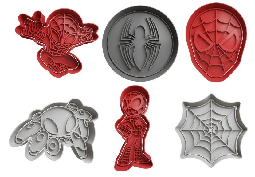 Spiderman Cookie Cutters + Insert - Approx. 8cm - Etsy