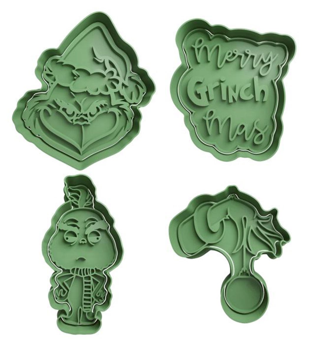 Grinch Cookie Cutters + Insert - Approx. 8cm - Etsy