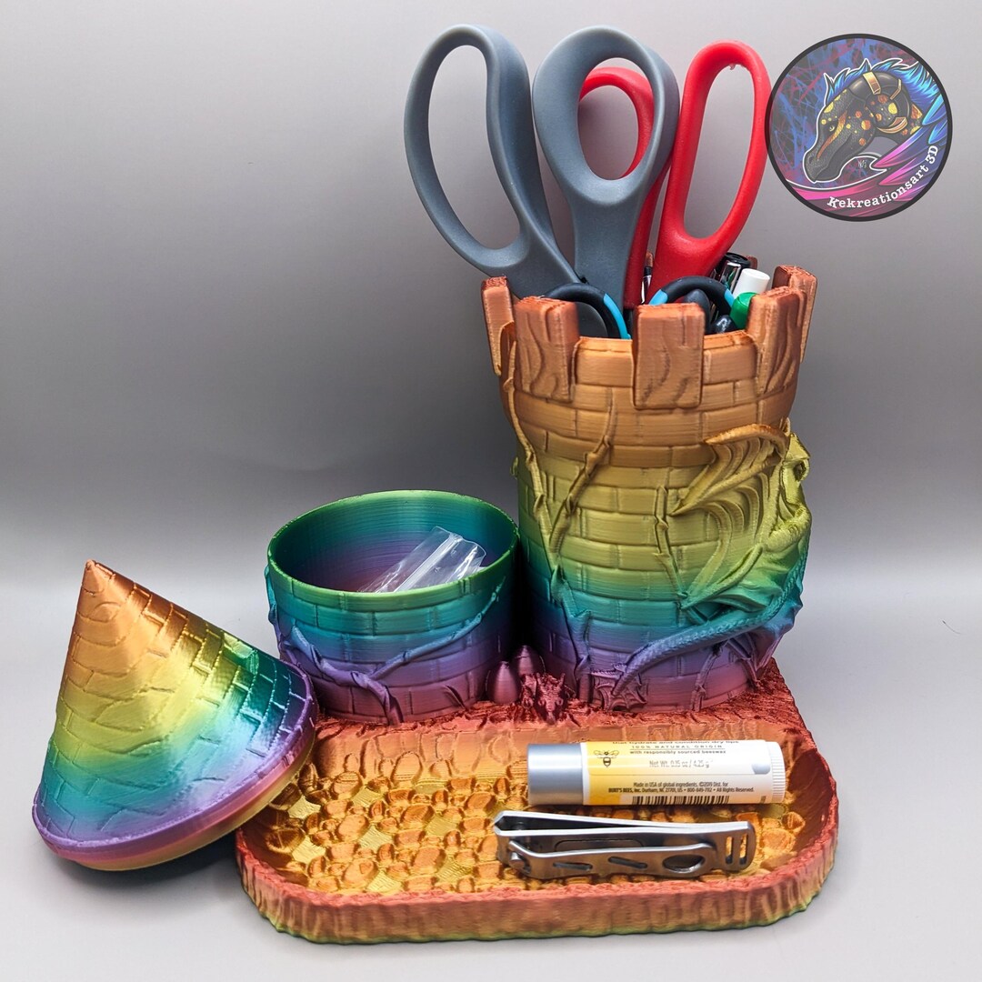 Dragon Castle Desk Organizer High Quality - Any Colour - 3D Printed - Etsy