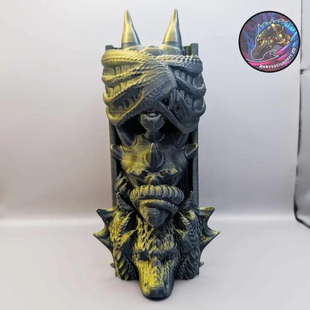 Three Wise Dragons - Book Nook | 3D Printed | Fantasy Decor With Hidden ...