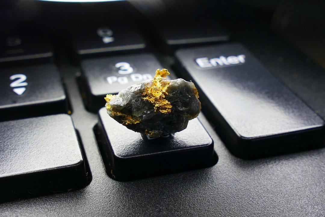 0.985 Gr Native Gold Crystals in Matrix, Natural Gold Specimen, La ...