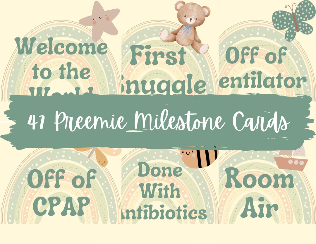 NICU Milestone Cards Boho - Etsy