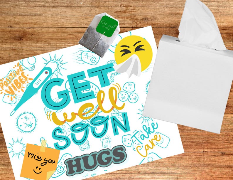 Digital Download Printable Care Package "get Well" Insert Decor for ...