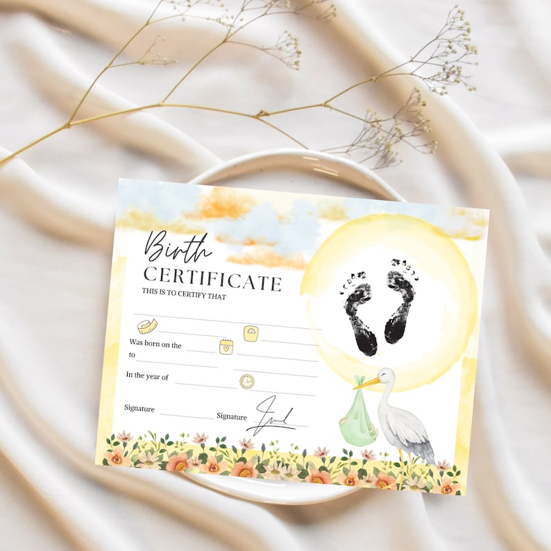 Reborn/baby Doll Birth Certificate Watercolor Assortment Instant ...