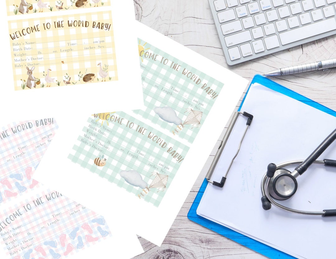 Newborn Hospital Statistics Crib Card - Etsy