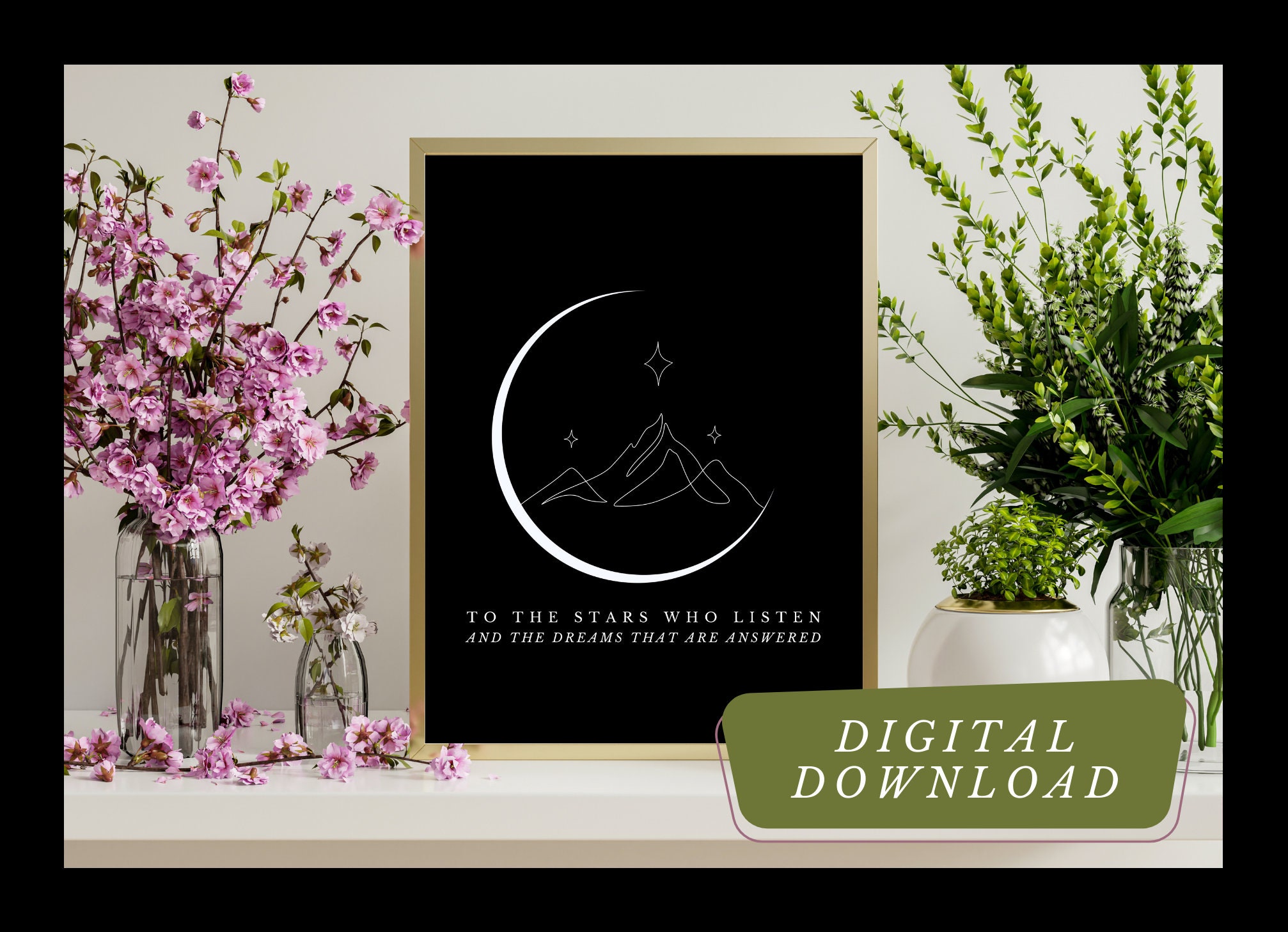 ACOTAR Inspired Downloadable PDF Art Print to the Stars That Listen - Etsy