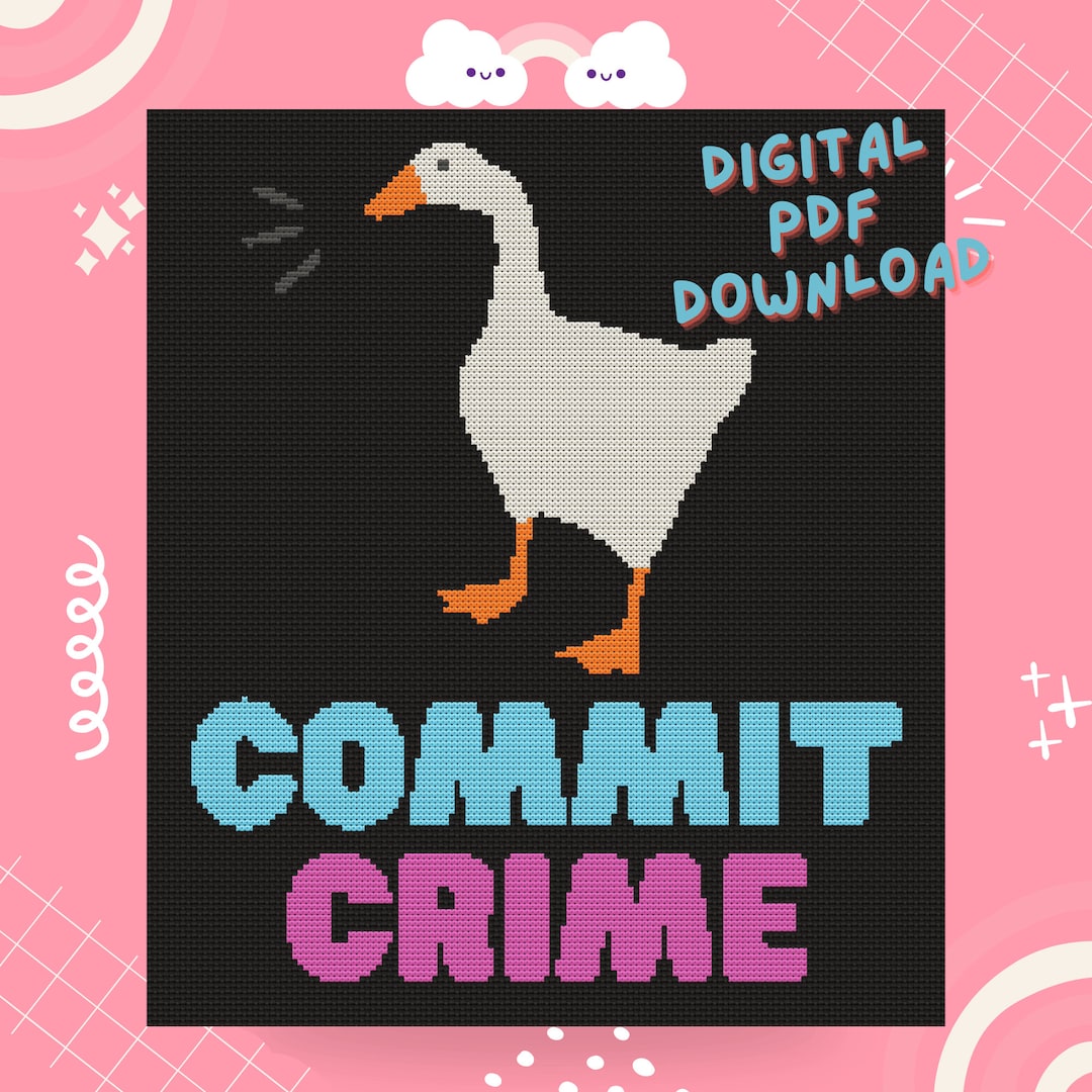 Untitled Goose Game Cross Stitch Pattern - Crime Lord, Instant PDF ...