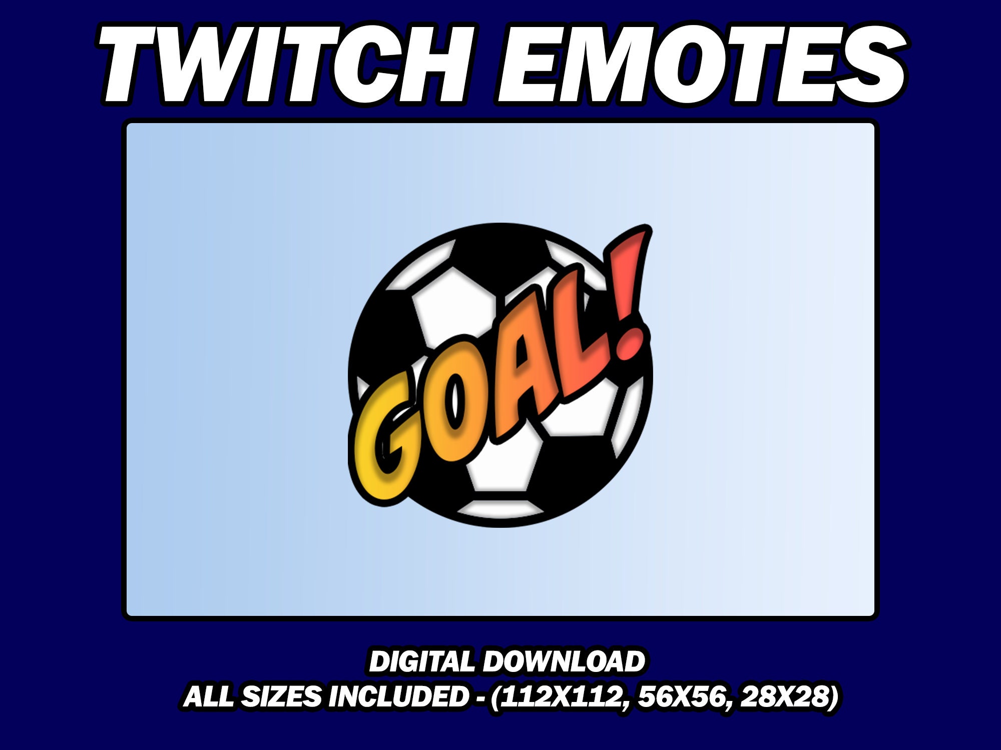 Goal Soccer Football Emote | Sub Badge | Twitch Emote (youtube/ Discord ...