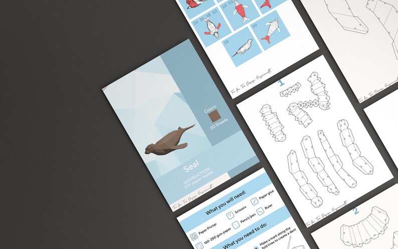 Papercraft Seal Model Create Your Own 3D Papercraft Model 3D - Etsy