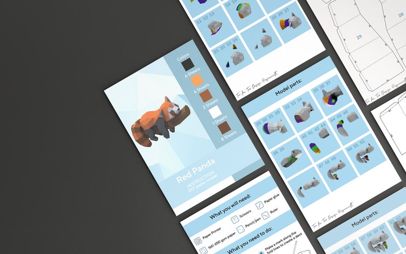 Red Panda Model, Create Your Own 3D Papercraft Red Panda, Origami Red ...