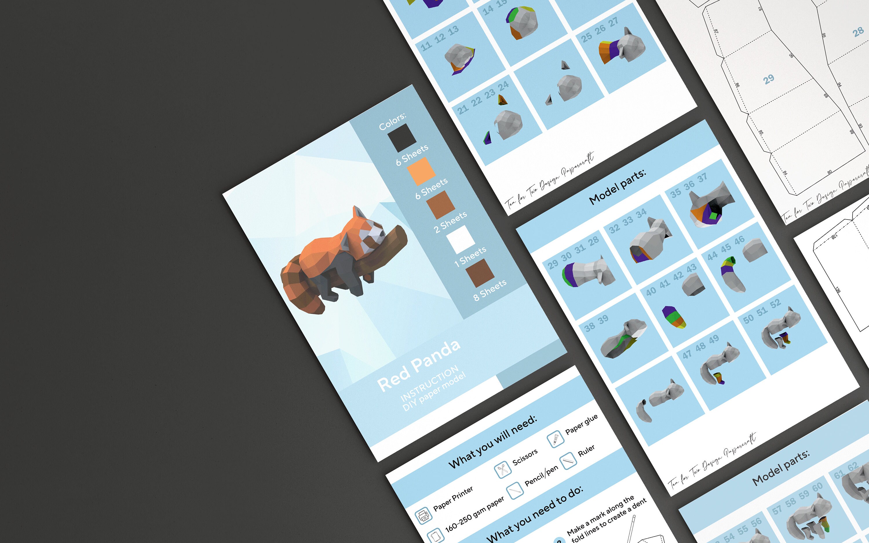 Red Panda Model, Create Your Own 3D Papercraft Red Panda, Origami Red ...