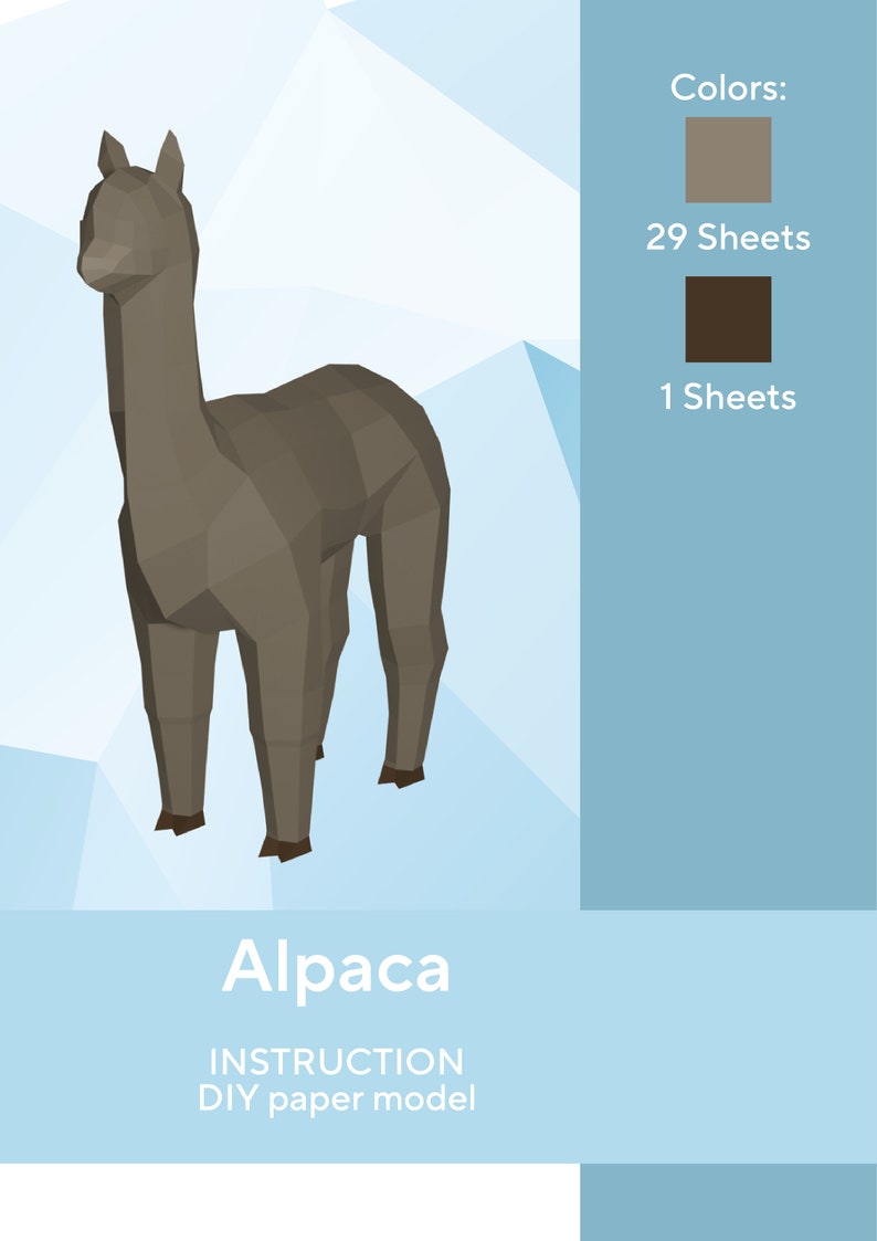Cute Alpaca Model, Create Your Own 3D Papercraft Alpaca, Origami Paper ...