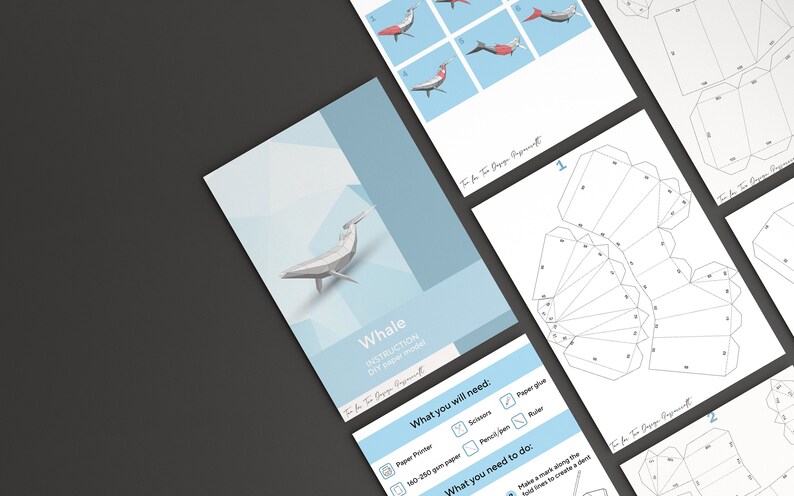 Papercraft Whale Model, Create Your Own 3D Papercraft Model, 3D Origami ...