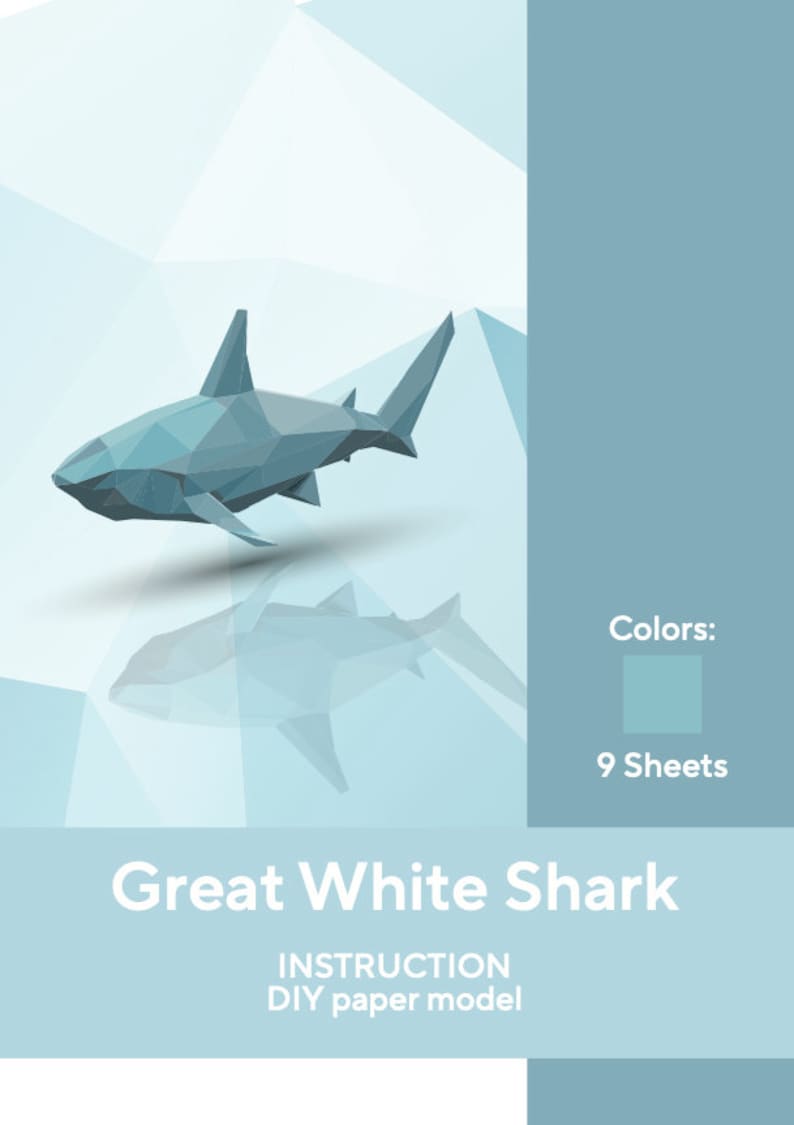 Great White Shark Model, Create Your Own 3D Papercraft Shark, Origami ...
