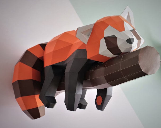 Red Panda Model, Create Your Own 3D Papercraft Red Panda, Origami Red ...