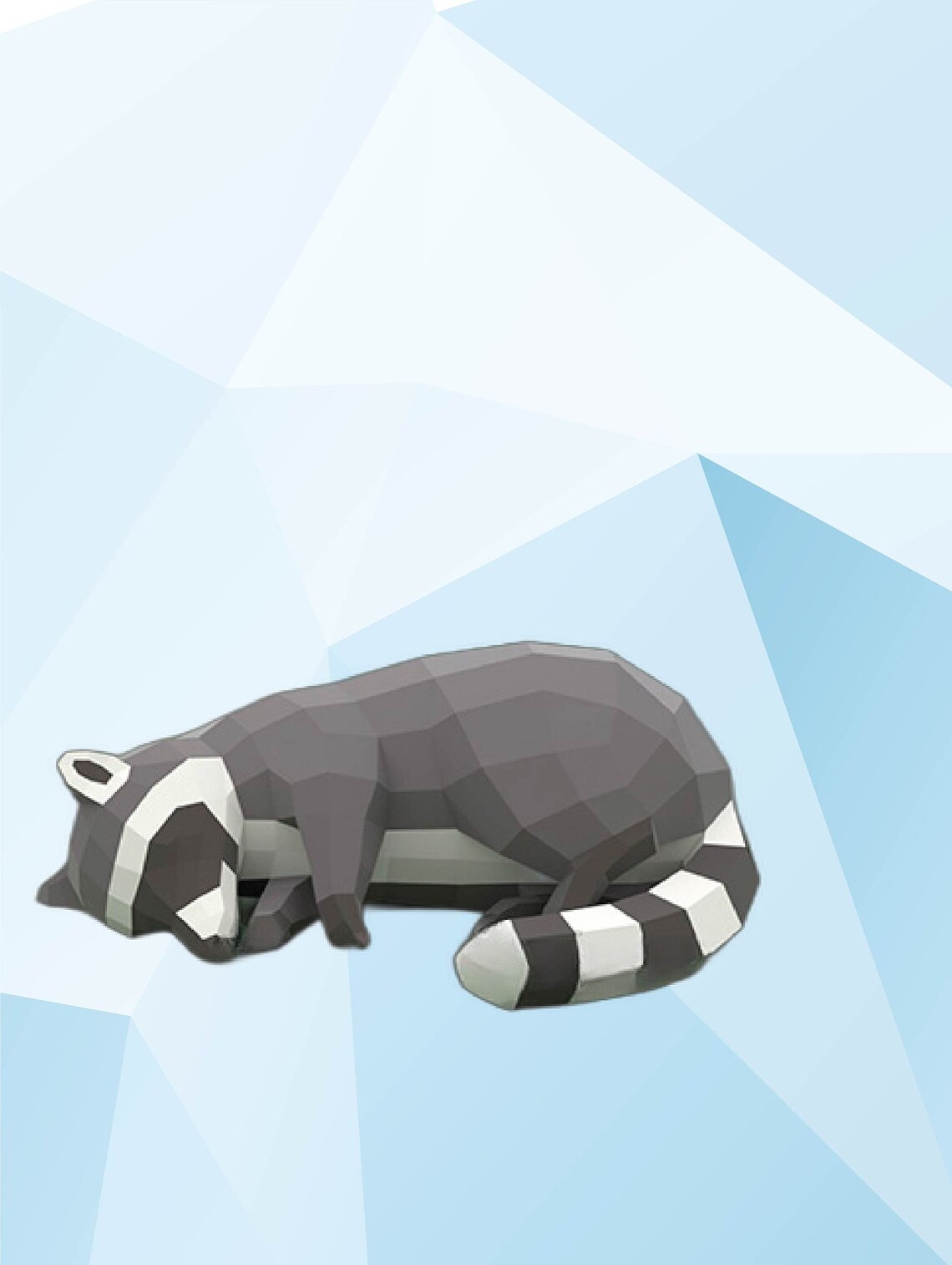 Sleeping Racoon Model, Create Your Own 3D Papercraft Racoon, Origami ...