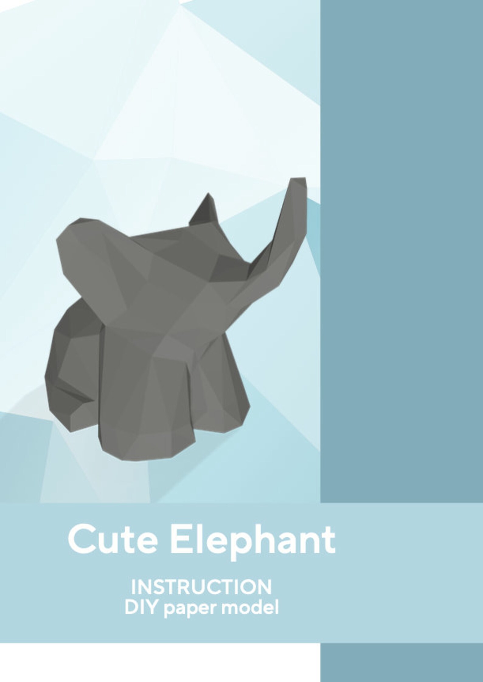 Baby Elephant Model, Create Your Own 3D Papercraft Elephant, Origami ...