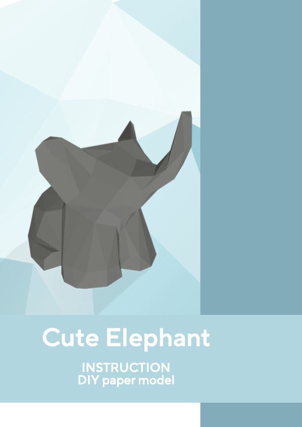 Baby Elephant Model, Create Your Own 3D Papercraft Elephant, Origami ...