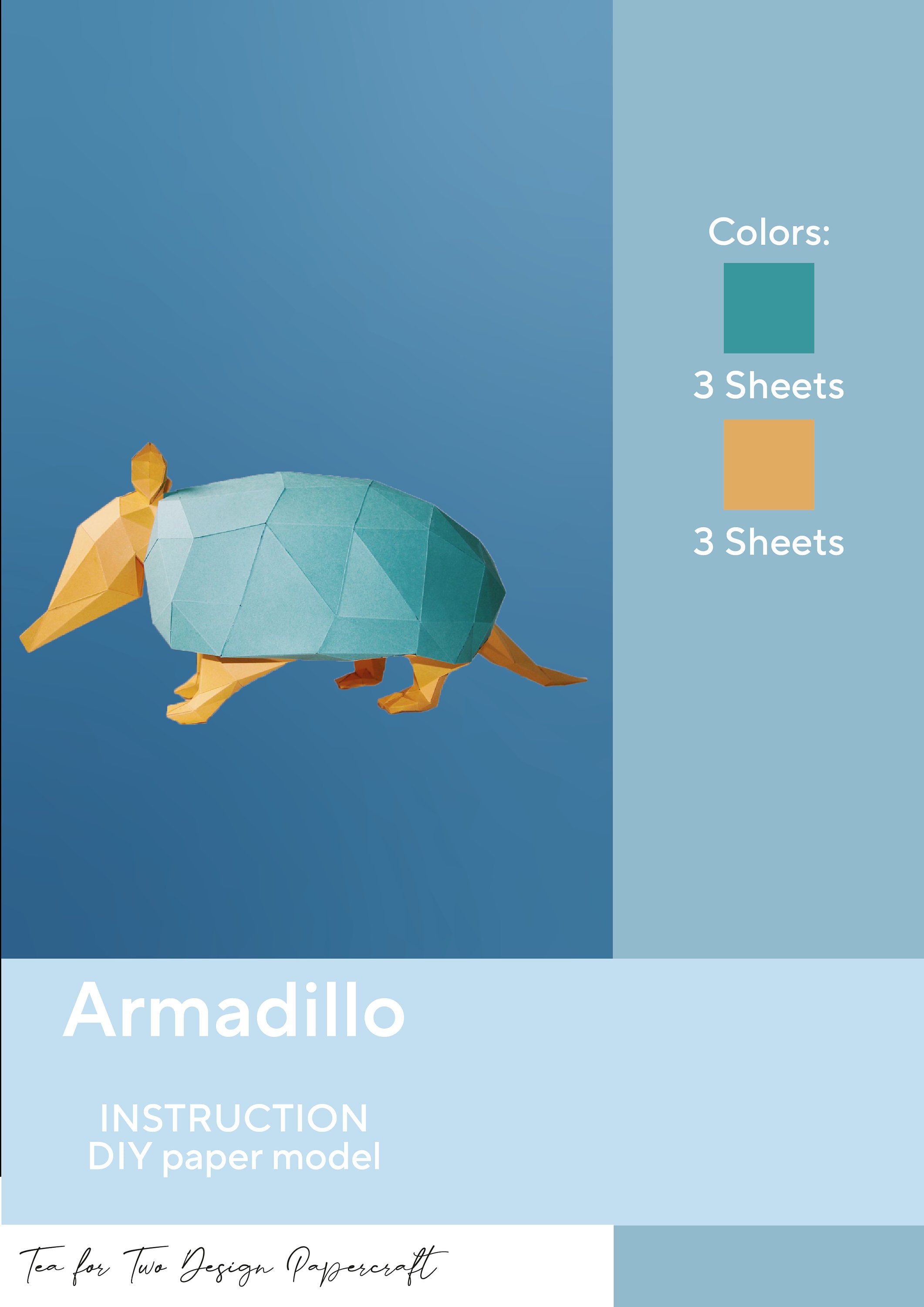 Papercraft Armadillo Model, Create Your Own 3D Papercraft Model, 3D ...