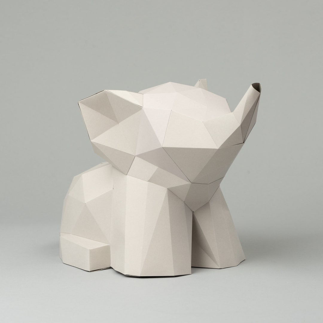 Baby Elephant Model, Create Your Own 3D Papercraft Elephant, Origami ...