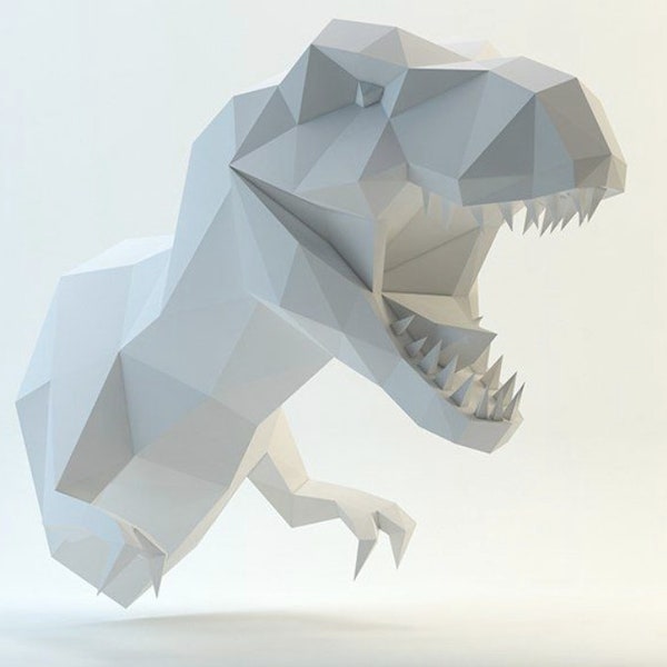 DIY Papercraft T Rex Wall Trophy,t Rex Trophy,wall Decor,3d Wall Art ...