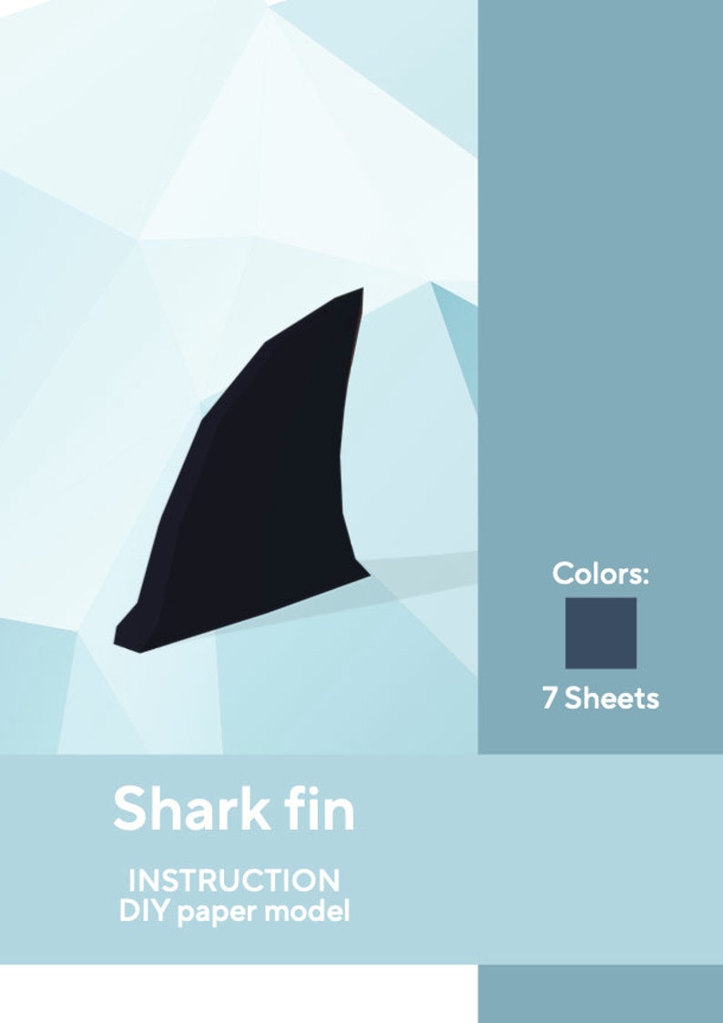 3D Shark Fin Papercraft Template | DIY Origami Shark Fin Sculpture ...