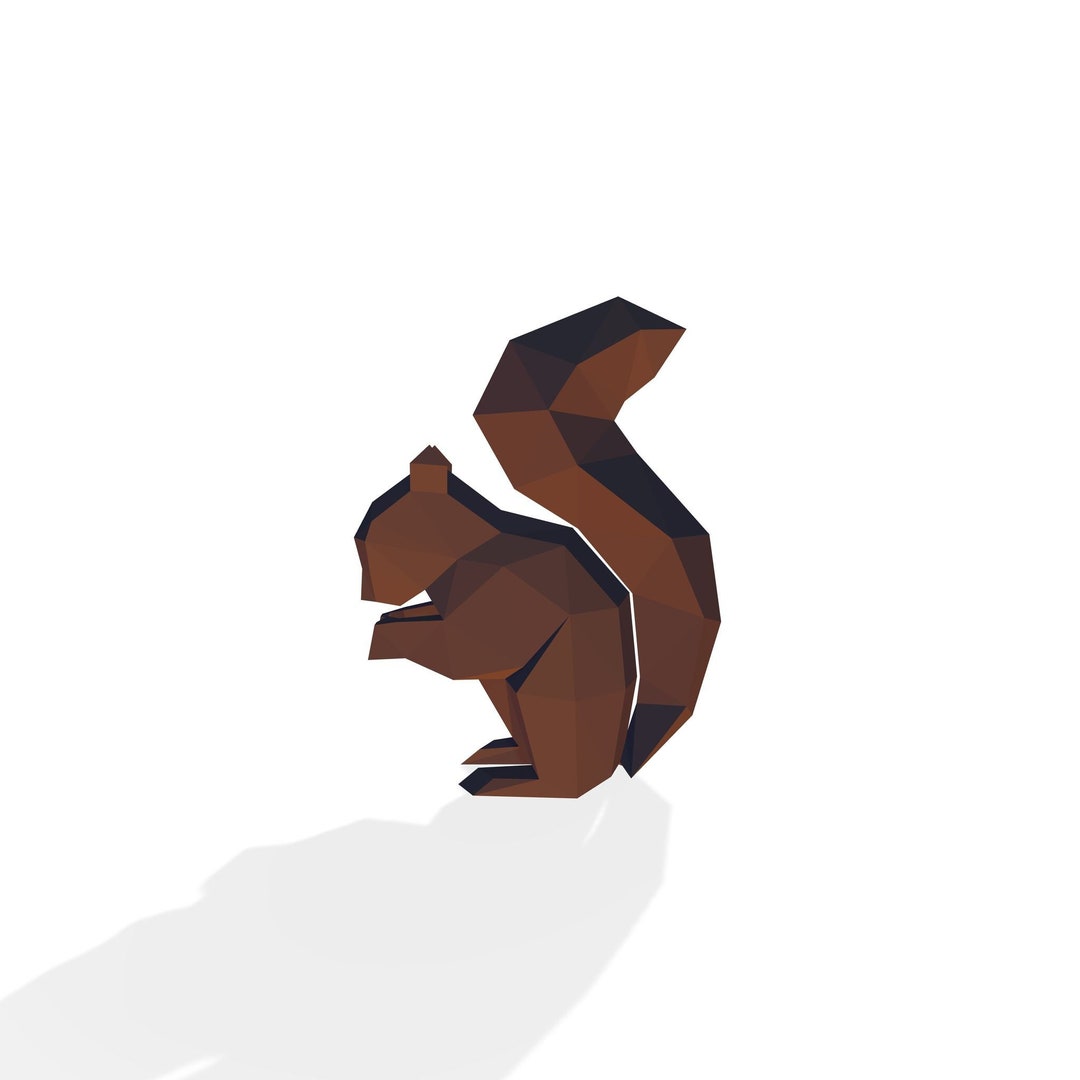 Squirrel Model Create Your Own 3D Papercraft Squirrel - Etsy