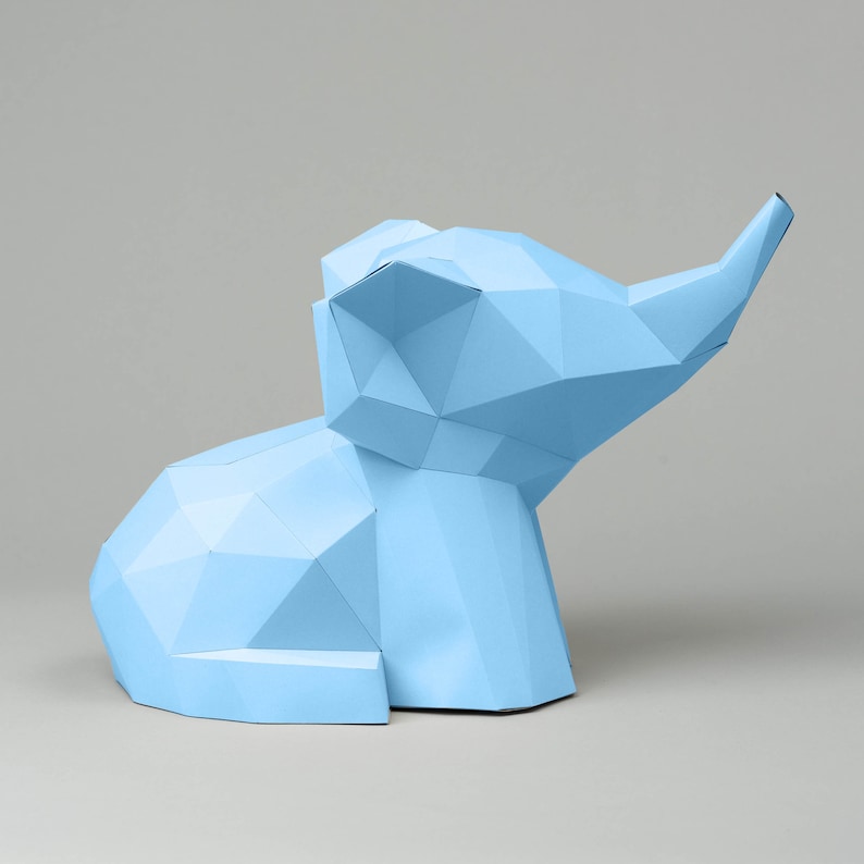 Baby Elephant Model, Create Your Own 3D Papercraft Elephant, Origami ...