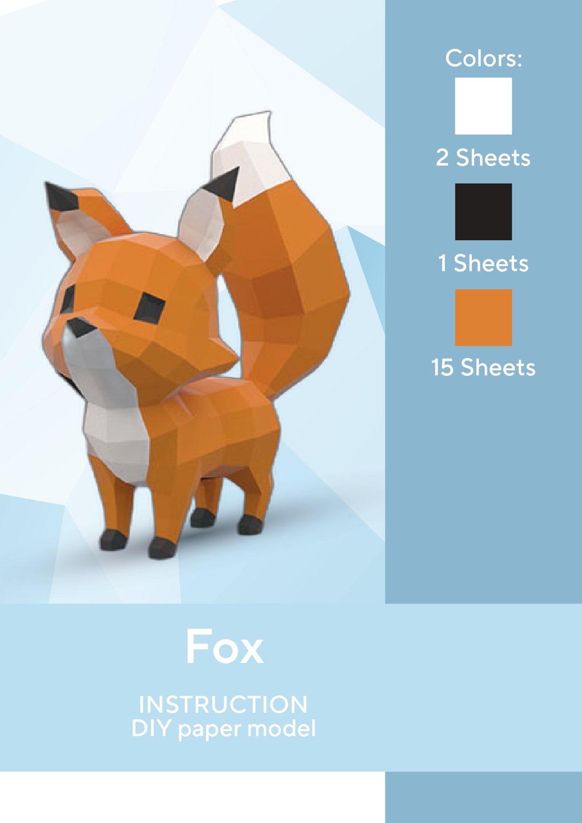 Papercraft Fox Model, Create Your Own 3D Papercraft Model, 3D Origami ...