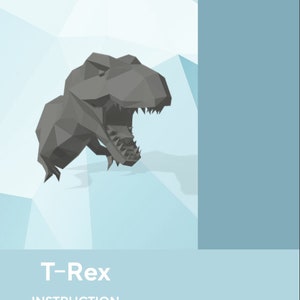 3D T-rex Papercraft Template | DIY Dinosaur Paper Model | Origami T-rex ...