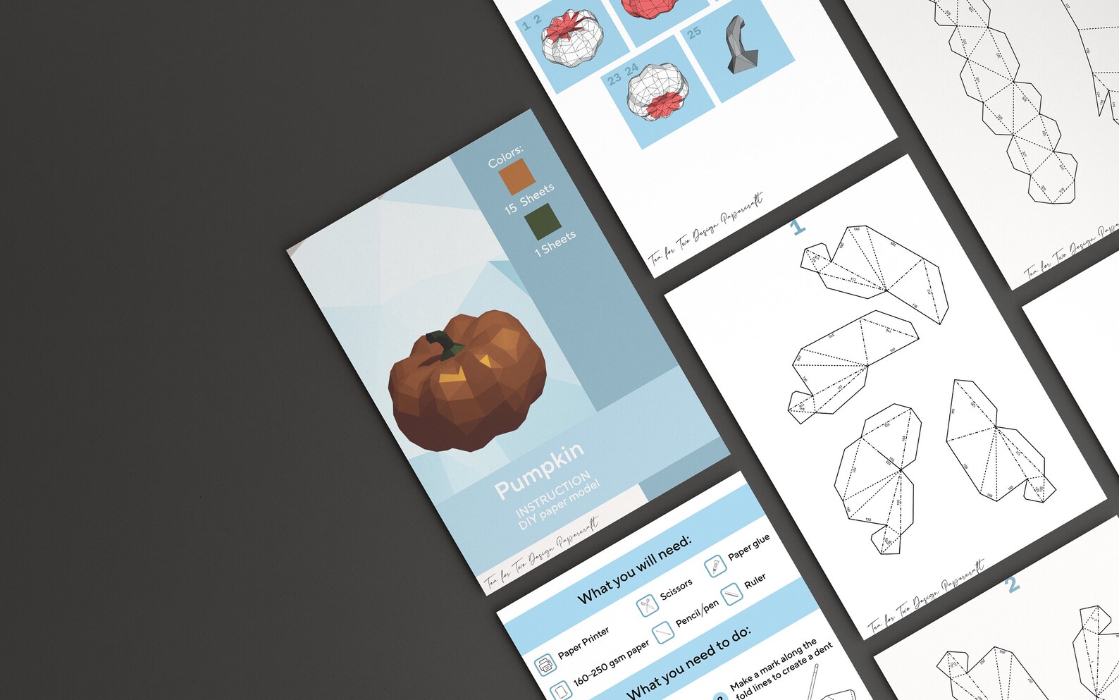 Pumpkin Papercraft, Create Your Own 3D Papercraft Halloween Decoration ...