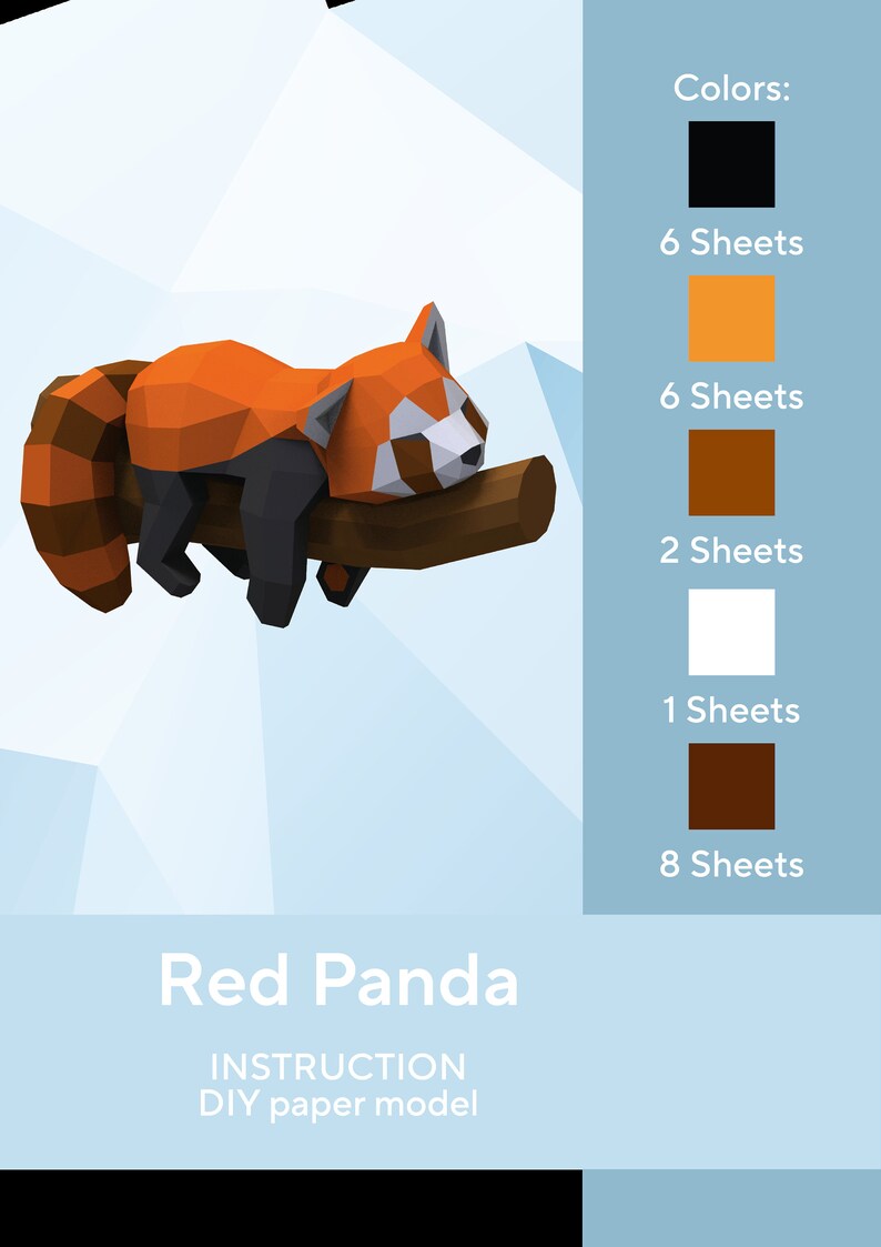 Red Panda Model, Create Your Own 3D Papercraft Red Panda, Origami Red ...