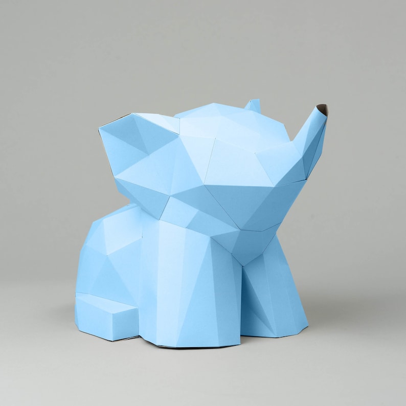 Baby Elephant Model, Create Your Own 3D Papercraft Elephant, Origami ...