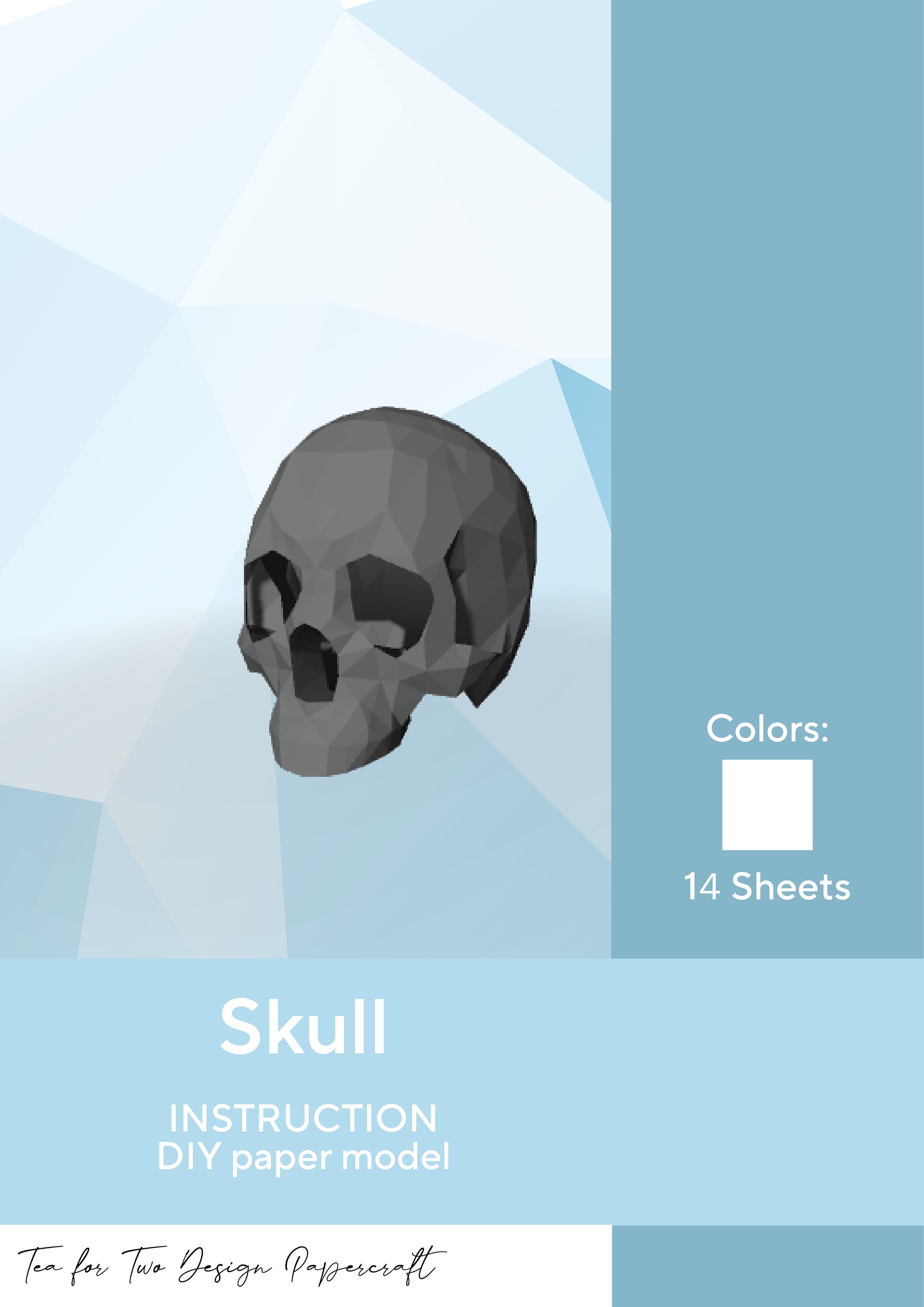 3D Skull Papercraft Template | DIY Halloween Origami Skull | Printable ...