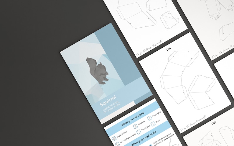 Squirrel Model, Create Your Own 3D Papercraft Squirrel, Origami ...